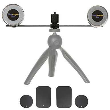 Livestream Gear - Dual Device Mounting Bar with 2 Ball Heads and ...