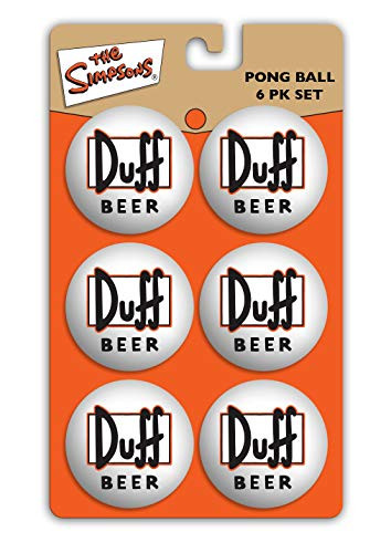 Fox Simpsons Duff Logos 6-Piece Ping Pong Table Tennis Ball Set ...