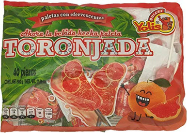 Yolis Toronjada Fizzle Pops 40 pieces 500 grams- 17-66oz original ...