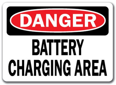 Danger Sign - Battery Charging Area - 10 x 14 OSHA Safety Sign ...