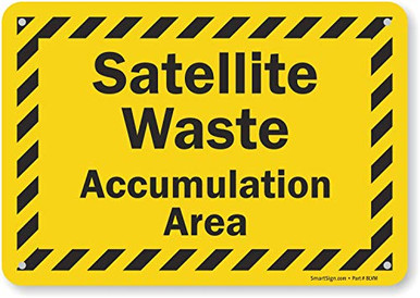 SmartSign Satellite Waste Accumulation Area Sign 7 x 10 Plastic ...