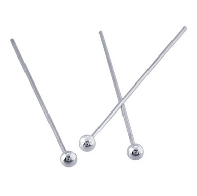 50pcs Sterling Silver Head Pin Ball Pins 18mm 0-7 inch Flexible Easy ...