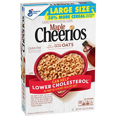 Maple Cheerios Gluten Free Cereal with Whole Grain Oats 14-2 oz Box ...