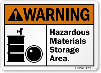 SmartSign Warning - Hazardous Materials Storage Area Label 10 x 14 ...