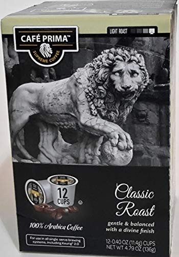 CAFE PRIMA Classic Roast Coffee - 12 Single-Serve Cups ...