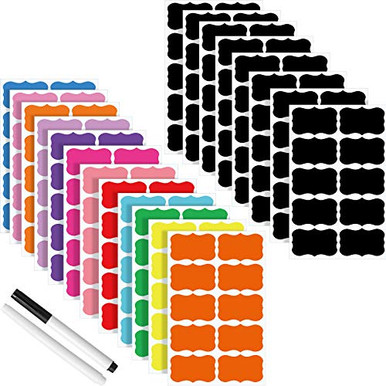 160 Pieces 13 Colors Chalkboard Labels Reusable Blackboard Stickers ...