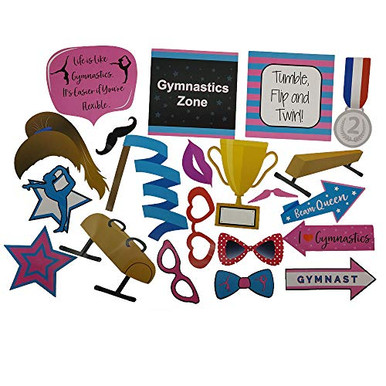 Gymnastics Party Photo Props (32 Pieces) for Photo Booths, Birthdays ...