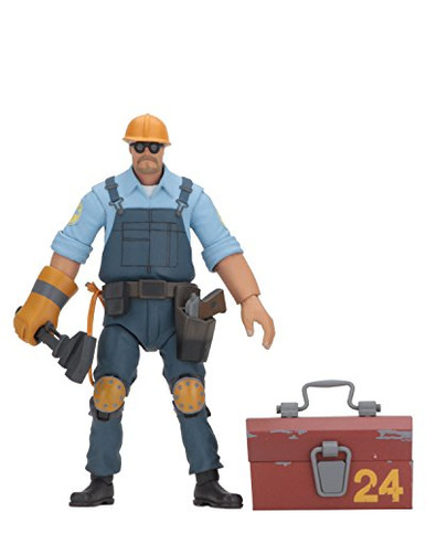NECA 45077 Team Fortress 4 7" Engineer Scale Action Figure Series, Blue ...