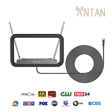 ANTAN DVB-T655VA Indoor TV Antenna 25-35 Miles Range -Support 8K 4K ...