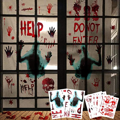 Halloween Window Clings Decorations Indoor Scary Party Decor Haunted ...