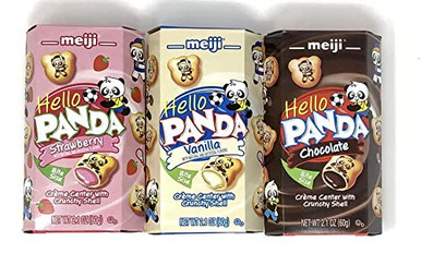 Meiji Hello Panda Cookies Variety Pack of 3 flavors Chocolate Vanilla ...