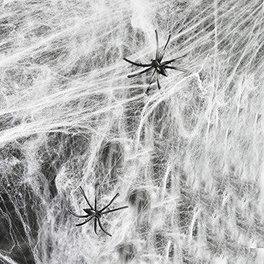 1000 sqft Spider Web Halloween Decorations KKTICK Stretch Spider ...