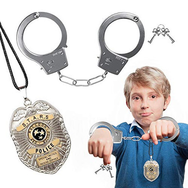 Police Badge Handcuffs for Kid Play Toy Handcuffs for Kids Pretend ...