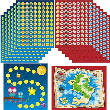 24 Mini Owls Incentive Charts 24 Pirate Stickers Treasure Hunt Reward ...