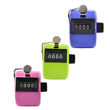 Sorive Pack of 3 Pink-Blue-Green Color Handheld Tally Counter with 4 ...