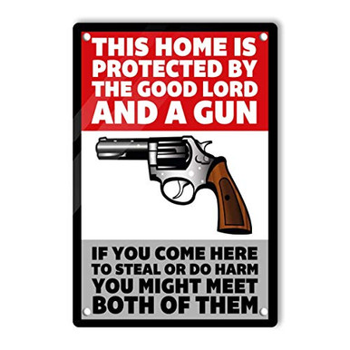 The Owner of This Property is Armed Sign 8 x 12 Inches Aluminum Warning ...