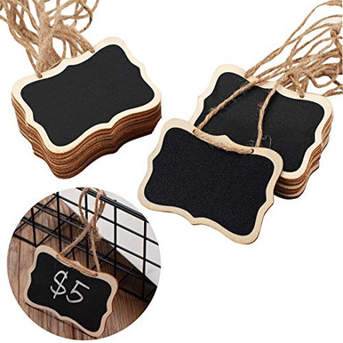 20 Pack Mini Chalkboards Tags Erasable Blackboard Tags Double Sided ...