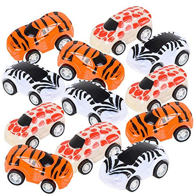 ArtCreativity 2 Inch Safari Pullback Mini Toy Cars Set of 12 Pullback ...