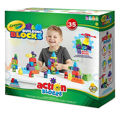 Crayola Building Actions Blocks 35 Pieces Playset by Kids at Work ...