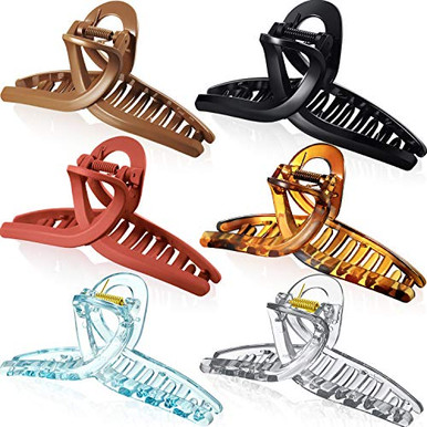 Geosar 6 Pieces Candy Colorful Butterfly Thin Bar Hair Clips for Women ...