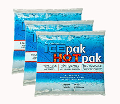 Cryopak Reusable Ice Pak Hot Pak 3-Pack - For Coolers Lunch Box and ...