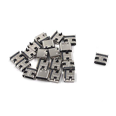 Tulead 50PCS Micro USB Connector 16 Pins Type C 3-1 USB Female Jack ...