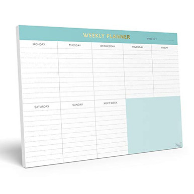 Sweetzer Orange Weekly to Do List Notepad- Minty Gold Weekly Planner ...