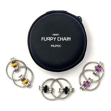 PILPOC Fidget Flippy Chain Key Ring Fidget Toy 3 Piece Set Perfect for ...