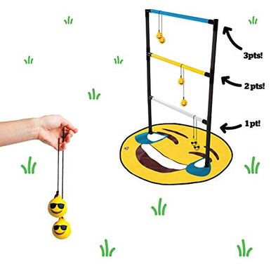 BigMouth Inc Smiley Face Emoji Ladder Toss Game - Hilarious Outdoor ...