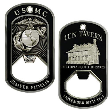 USMC Tun Tavern Dog Tag Bottle Opener- Marine Corps Birthday Challenge ...
