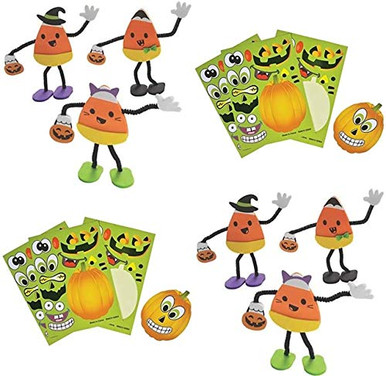 12 Goofy Candy Corn Characters Halloween Craft Kits and 12 Make a ...