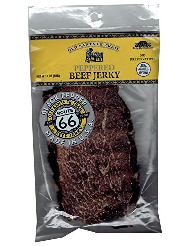 Old Santa Fe Trail Beef Jerky Route 66 Made in USA Peppered 3oz ...