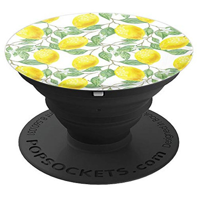 Golden Lemon Tree Leaves Fruits Pattern Oil Paint Watercolor PopSockets ...