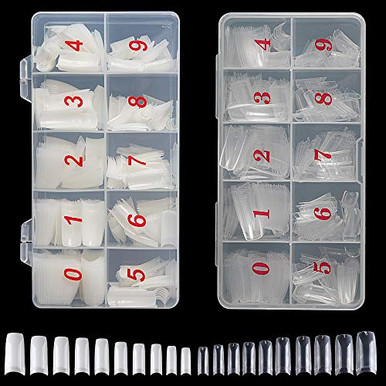 TAKIYA 1000pcs Lady French Nails Half Tips Acrylic Flake Nails Half ...