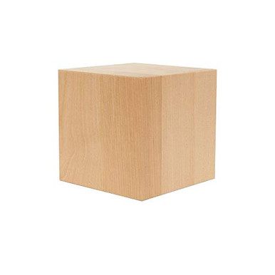 4 inch Large Wood Cubes Pack of 1 Square Wood Block for DIY Wooden Baby ...