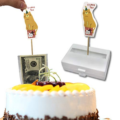 AVLE Cake Money Box ATM with Birthday Topper Surprise Money Pull Out ...