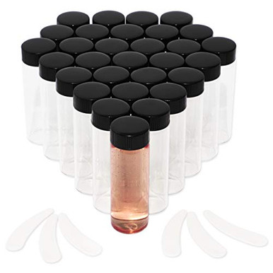 Clear Liquid Sample Glass Bottles with Caps for Cosmetics 1 oz 30 Pack ...