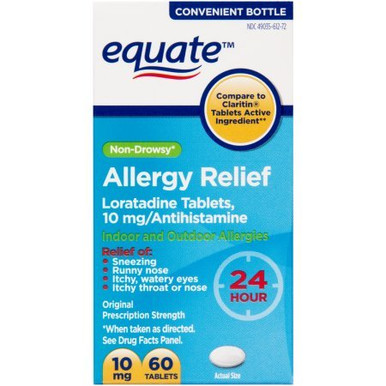 Equate Loratadine Tablets 10Mg Antihistamine Non-Drowsy 24 Hour Allergy ...
