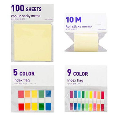 All-in-One Pop-up Note Roll Sticky Note Dispenser Assorted Index Flag ...