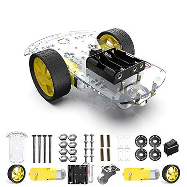 Dmyond 2 Wheels DIY Robot Smart Car Chassis Kit with Speed Encoder Wheels and Battery Box 2 ...
