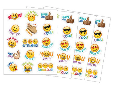 Becker s School Supplies Emoji Reward Stickers Classroom Pack Set of ...