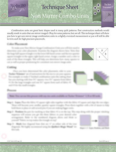 Studio 180 Design Technique Sheet - for Non-Mirror Combo Unit Quilt ...