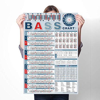 Bass Note Chart of Scale Chords Bass Reference Poster for Beginners and ...