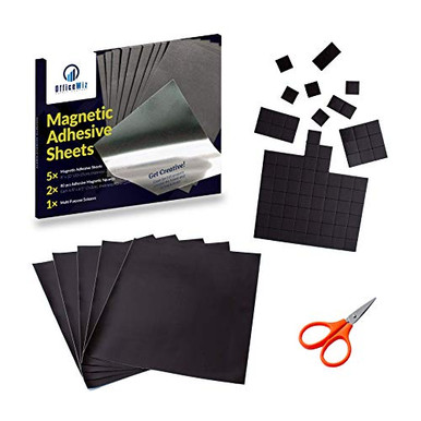 Precut and Uncut Magnets with Adhesive Backing and Mini-Scissors Small ...