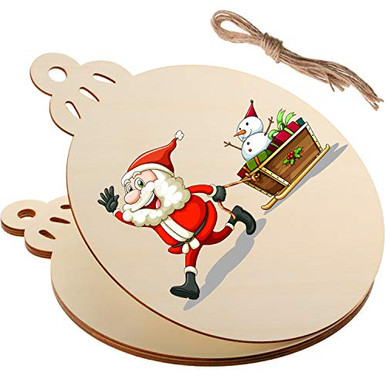 4 Pieces Unfinished Wooden Christmas Bells 9-85 Inch in Diameter Wooden ...