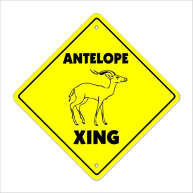 Antelope Crossing Sign Zone Xing Indoor-Outdoor 14 Tall Africa Horns ...