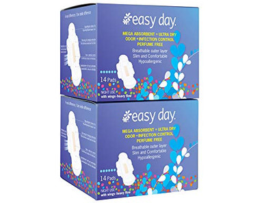 EasyDay Overnight-Heavy Flow Sanitary Pads for Women with Wings ...