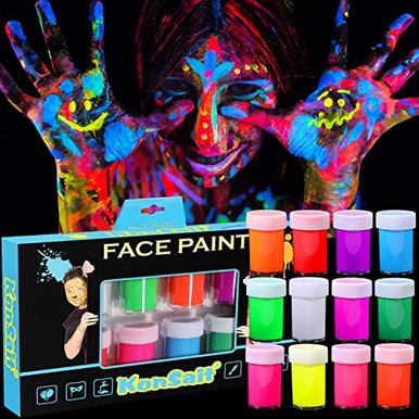 Konsait 12Pack Luminous Glow In The Dark Paint Neon Nights UV Body ...