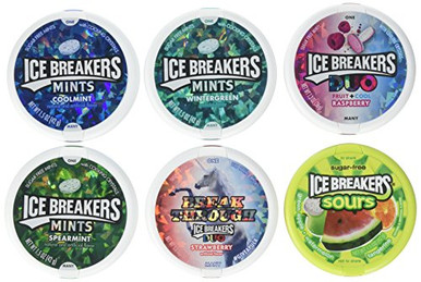 Ice Breakers Sugar Free Mints Variety Pack Featuring Duos Mints Sours 6 ...