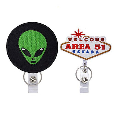 2 Pack Aliens UFO Badge Reels Retractable with Alligator Clip 24 inches ...